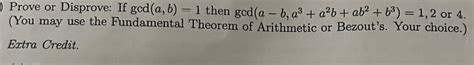 solved prove or disprove if gcd a b 1 ﻿then