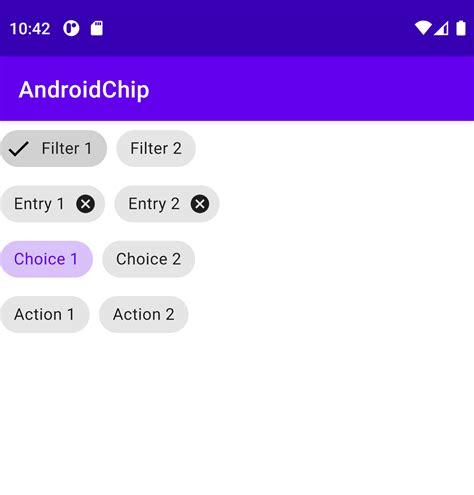 Example Of Different Types Of Chips In Android