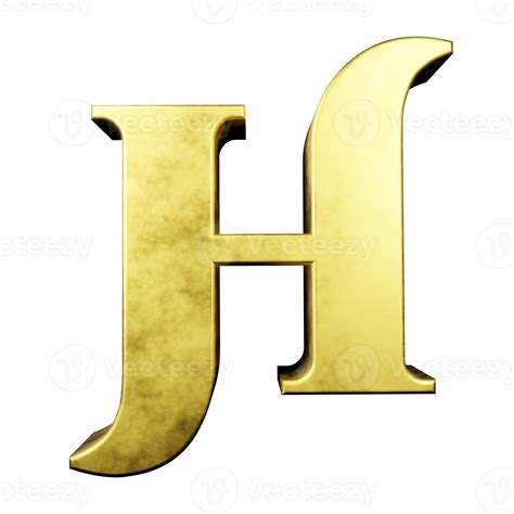 Gold Text Effect Letter H 3d Render 16316496 PNG