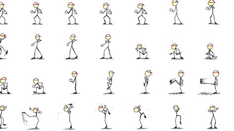 Stickman Walking Cycle Icon Looped Walk Sprites Animation Off