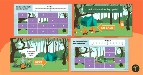 add and subtract integers on a number line interactive picture reveal teach starter