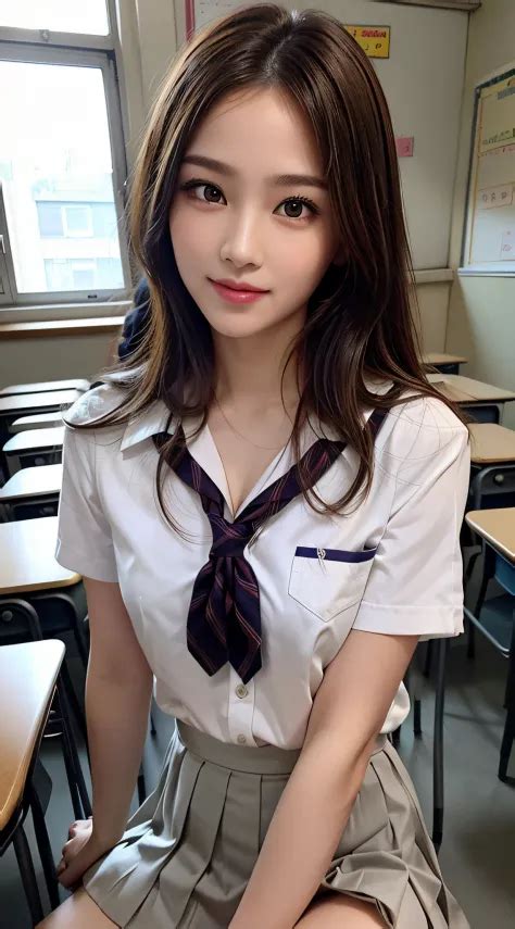 Girl Sexy Look Flat Chest Highly Detailed Eyes