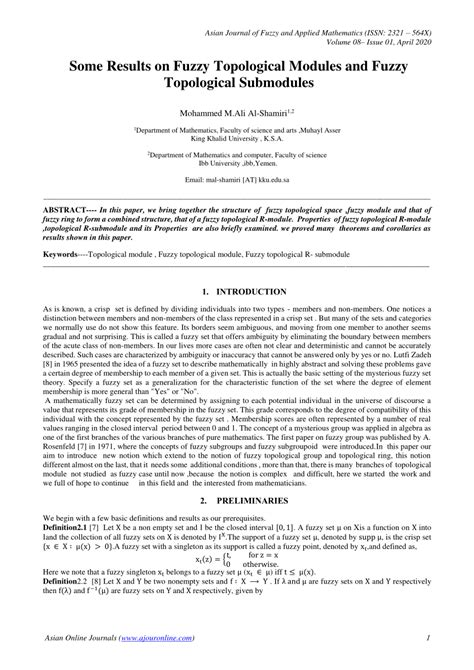 pdf some results on fuzzy topological modules and fuzzy topological submodules