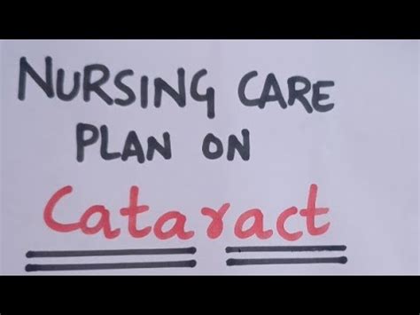 NCP On Cataract Nursing Care Plan On Cataract Care Plan For