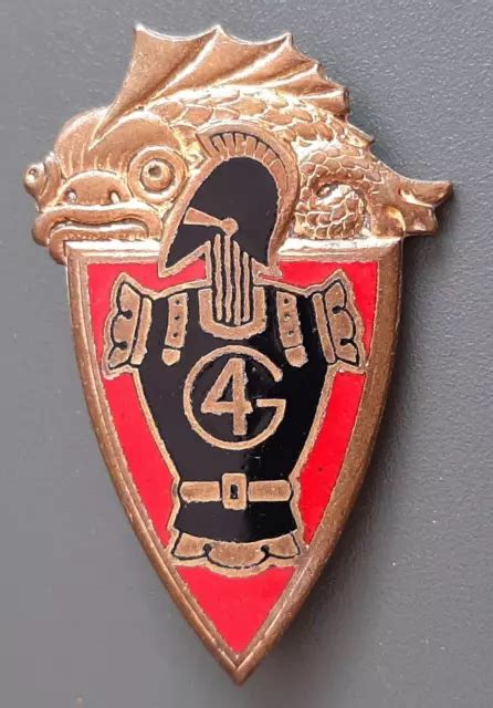 INSIGNE 4 RG RÉGIMENT DU GÉNIE émail AFN 1960 ancien ORIGINAL Drago