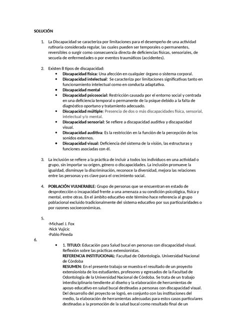 ABORDAJE Y DISCAPACIDAD Resúmenes de Comunicación y Desarrollo Docsity