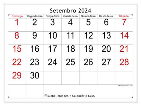 Calendário Setembro 2024 62 Michel Zbinden PT