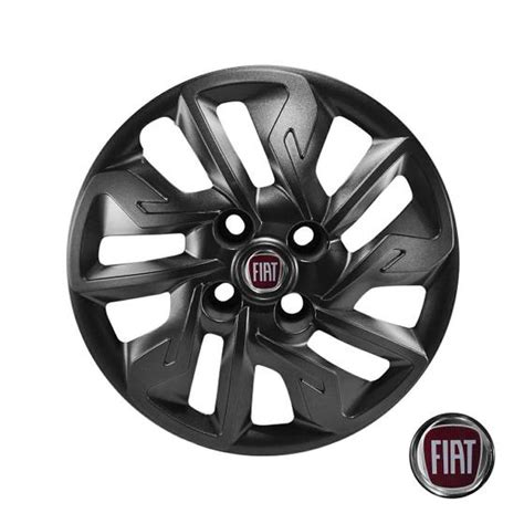 Calota Grafite Brilhante Aro Fiat Argo Palio Siena Uno Emblema