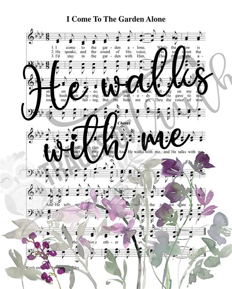 In The Garden Hymn Print Printable Sheet Music Antique Hymn