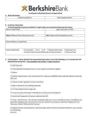 Fillable Online Certification Of Beneficial Owners Of Legal Entities A