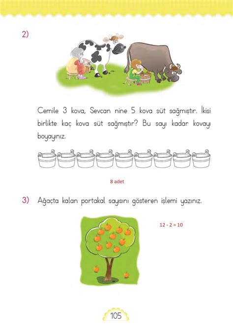 1 Sınıf Matematik MHG Yayınları Sayfa 105 Cevapları