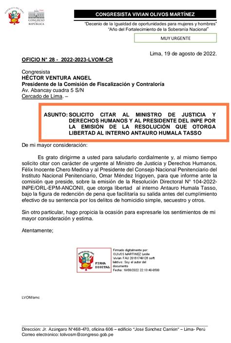 Vivian Olivos On Twitter ALERTA He Pedido Citar Al Ministro De
