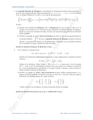 Examen Resuelto MATLAB 2021 Pdf