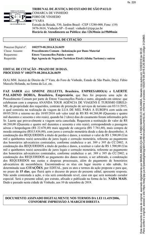 EDITAL DE CITAÇÃO Jornal de Vinhedo