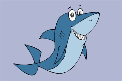 How To Draw A Cartoon Shark