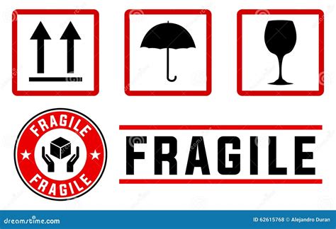 Fragile Signs And Stamps Stock Vector Illustration Of Freight