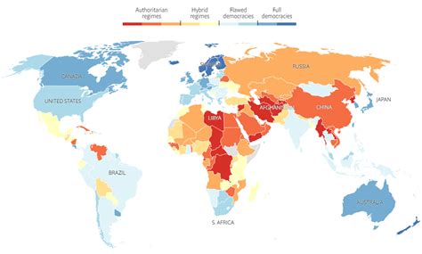 Global Democracy Index The Economist R Mapporn