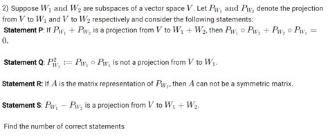 solved 2 suppose w1 and w2 are subspaces of a vector space