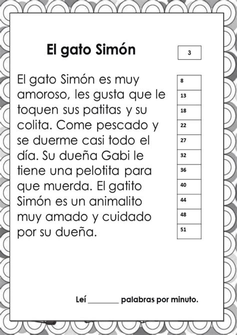 Cuadernillo De Lecturas Palabras Por Minuto Primer Grado Lectura De