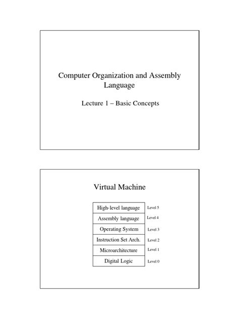 computer organization and assembly language lecture 1 basic concepts pdf integer