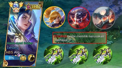 THE ONE SHOT ONE KILL LESLEY BUILD AND EMBLEM MANIAC2 MOBILE LEGENDS