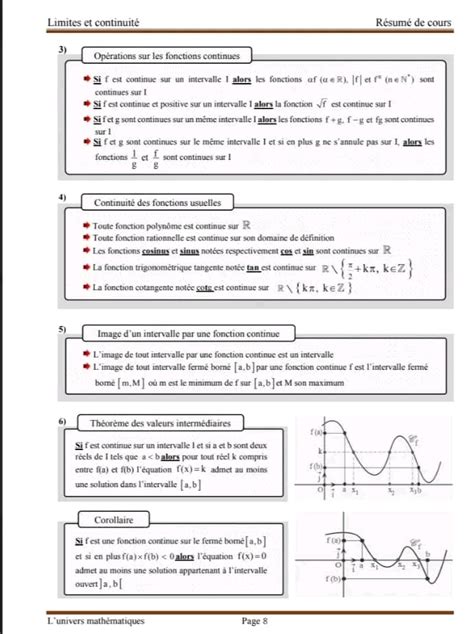 Bac math Math Limite continuité bac toutes sections