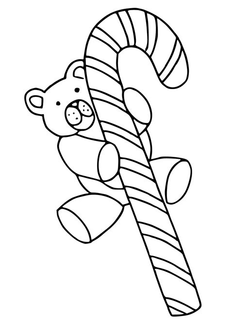 Disegno E Immagino Bastoncini Di Zucchero Orso Da Colorare E Stampare