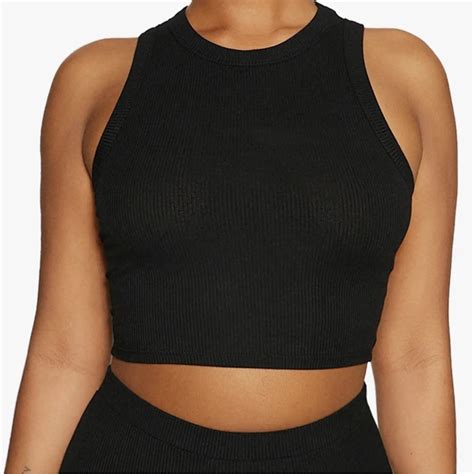 Naked Wardrobe The Nw Rib Crop Tank Black Gem