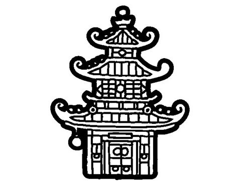 Chinese Pagoda Coloring Page Coloringcrew