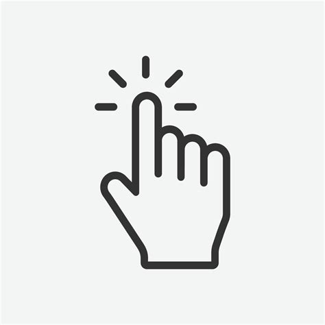 Pressing Finger Icon Hand Pointer Vector Click Select Press Icon