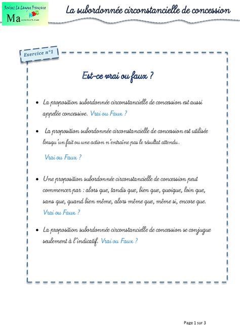 Ma Revision 18 Lecon Propositions Subordonnees Circonstancielles