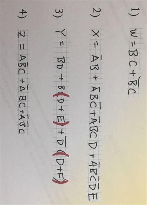 solved use boolean simplification w bc bc x ab abc