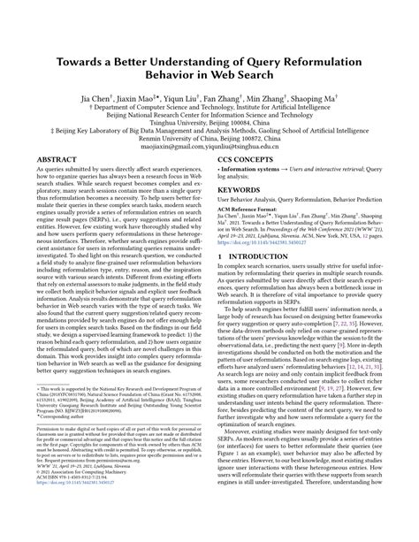 pdf towards a better understanding of query reformulation behavior in web search