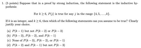 solved 1 5 points suppose that in a proof by strong