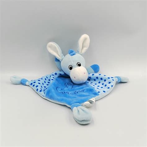 Doudou Plat Ane Cheval Bleu Toiles Corsica