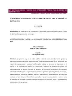 Ley De Transparencia Y Acceso A La Ley De Transparencia Y