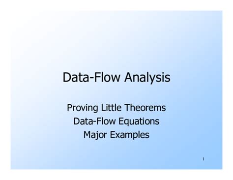 pdf data flow analysis proving little theorems data flow equations major examples ujjawal