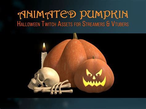 Halloween Asset For Your Scary And Funny Streaming — Animated Jack O Lantern Pumpkin And Skull