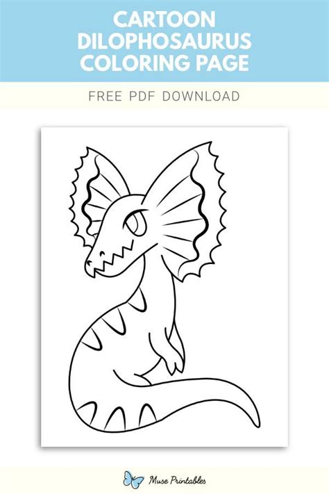 Free Cartoon Dilophosaurus Coloring Page Coloring Pages Free
