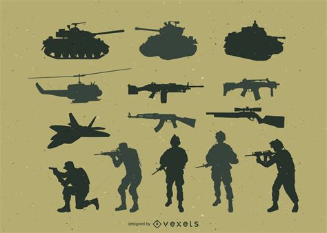 Vetores e Gráficos de silhueta militar para baixar