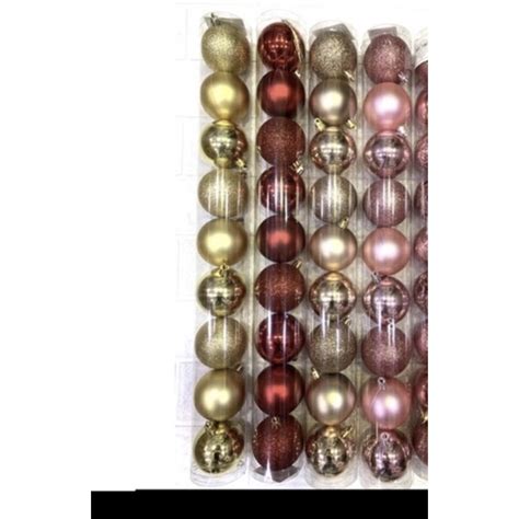 Kit 15bolas De Natal Tubo Lisa Tamanho 4cm Vermelho Dourado Prata