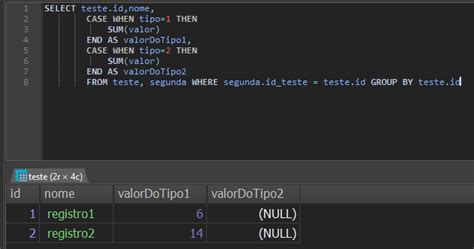 mysql como usar case when sum com group by stack overflow em português