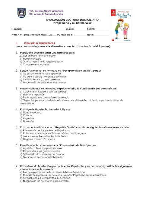 Docx Evaluaci N Papelucho Y Mi Hermana Ji Dokumen Tips