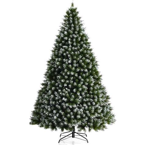 COSTWAY Sapin de Noël Artificiel 180 cm Décor Enneigé avec 1200 Rameaux