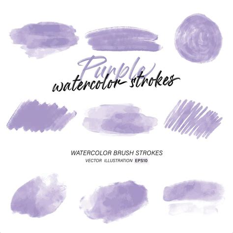 respingo de aquarela roxo e coleção de clipart de pincelada para