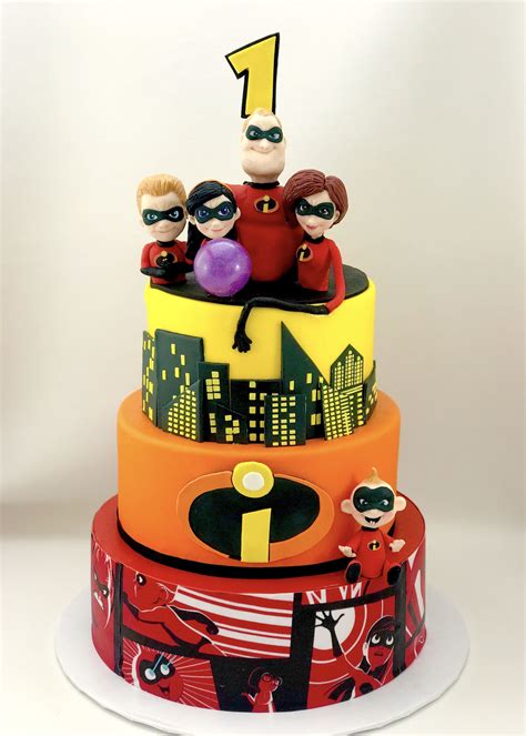 Incredibles Cake With Hand Sculpted Modeling Chocolate Figurines And