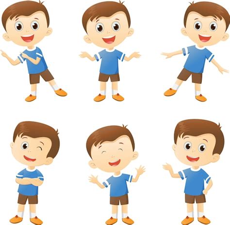 Premium Vector Illustration Of Cute Boy Cartoon Character In Many Action