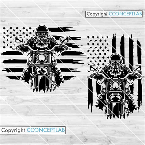 US Biker Skull Svg Biker Svg Biker Cut Files US Biker Etsy