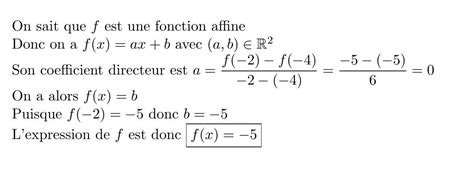 Bonjour Soit F Une Fonction Affine Sachant Que F 4 5 Et F 2