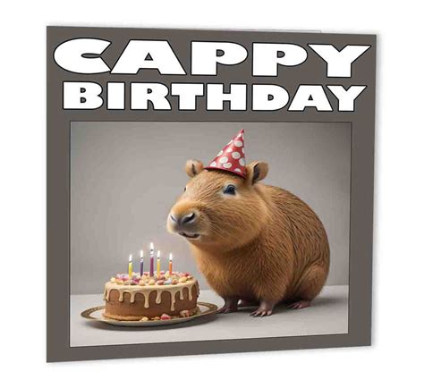 Capybara Birthday Card Cappy Birthday Etsy